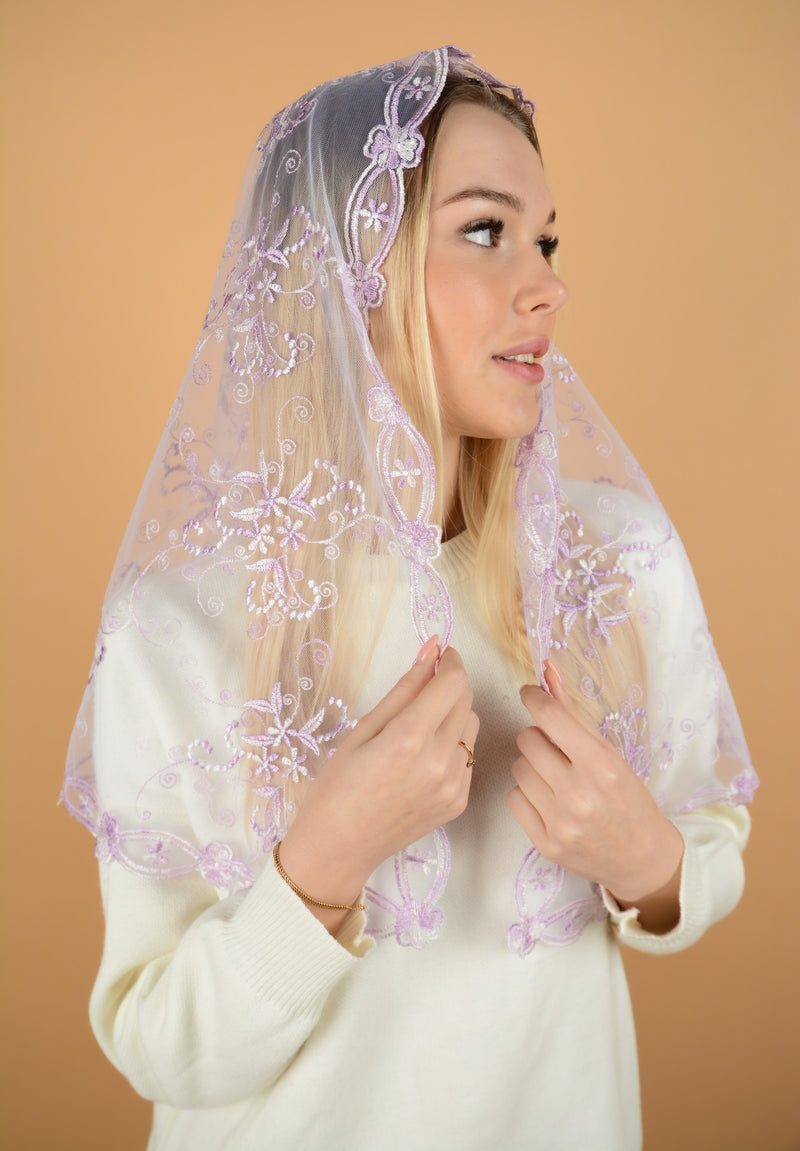 Two color Purple Veil – MariaVeils