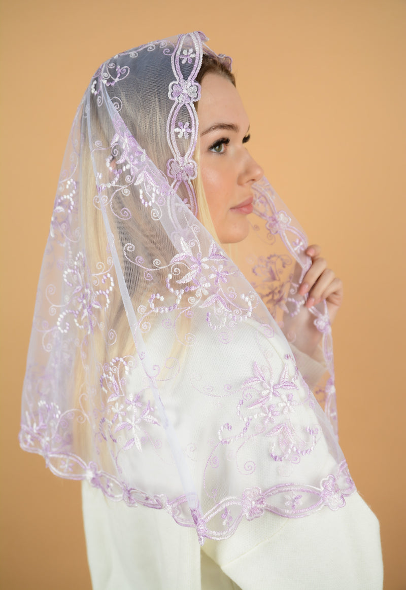 Two color Purple Veil – MariaVeils
